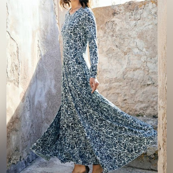 Peruvian Connection | Dresses | Nwot Peruvian Connection Indigo Floral ...